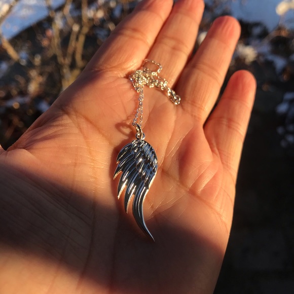 Jewelry | Solid New Sterling Silver Wing Necklace | Poshmark